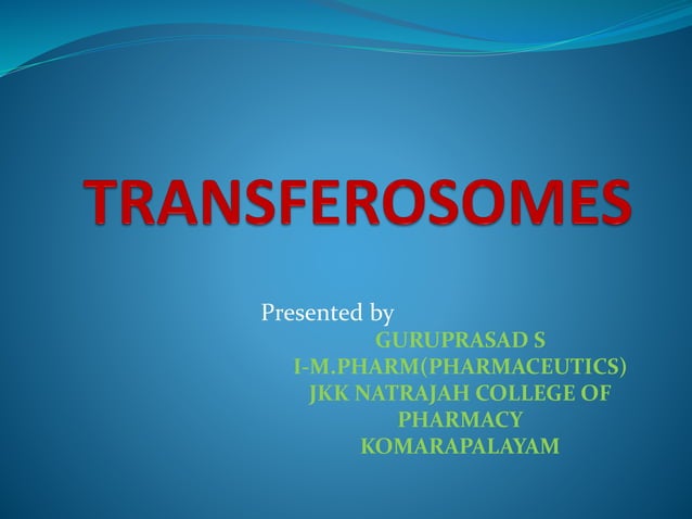 Transferosomes | PDF | Skin Care | Beauty