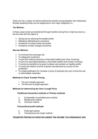Transfer Pricing Agreement Template