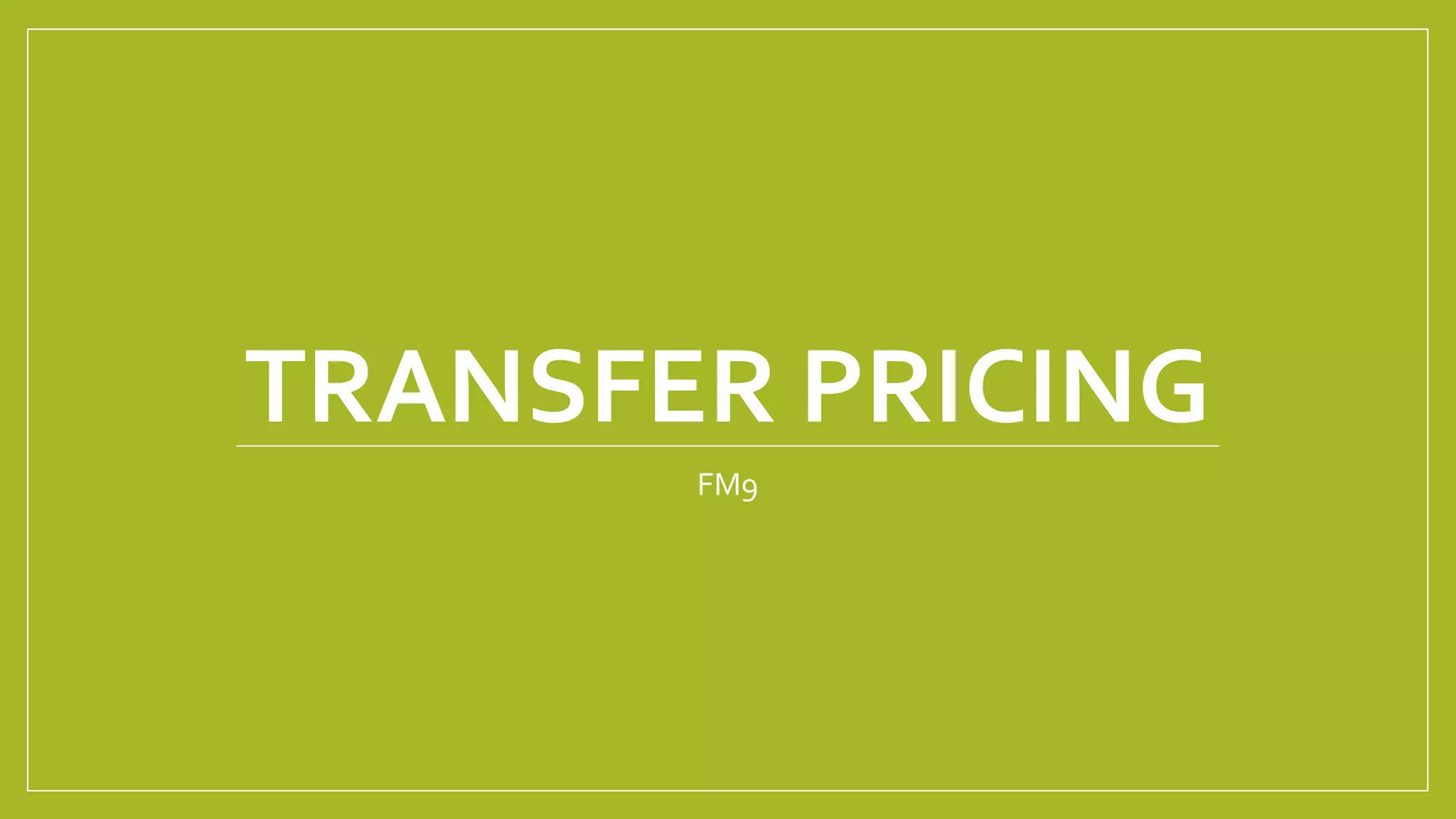 Transfer pricing | PPSX