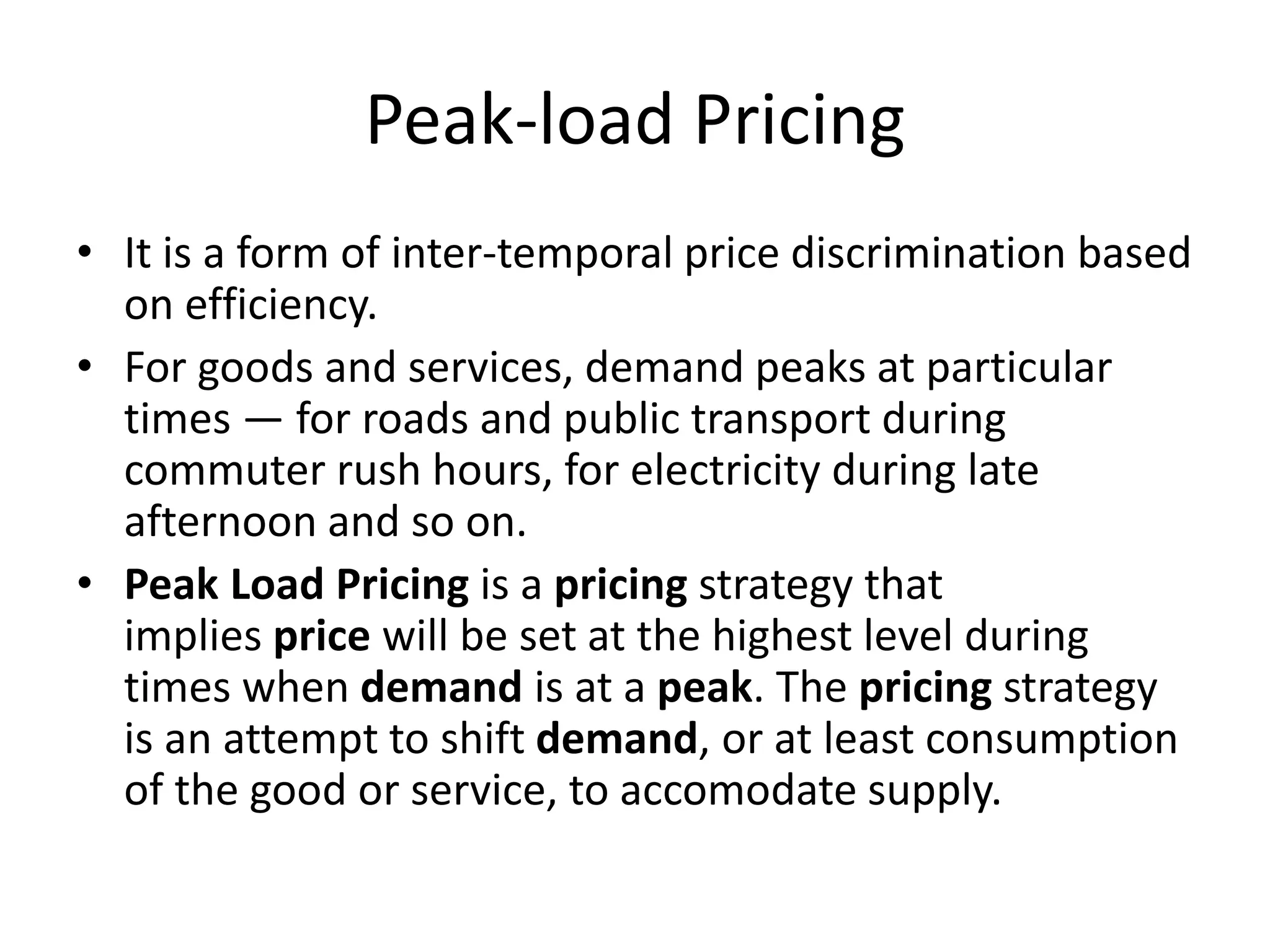Transfer and peak load pricing technique | PPTX