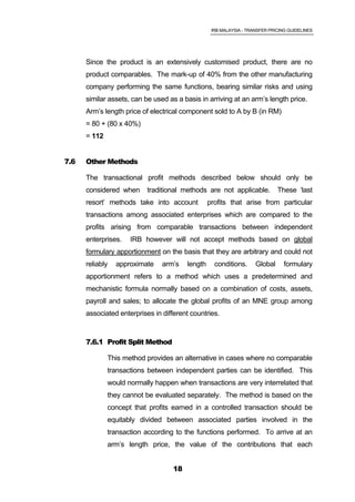 Transfer Pricing Guidelines Malaysia | PDF