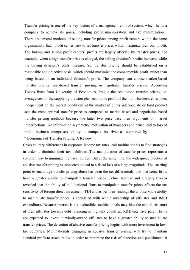 Transfer pricing practices | PDF