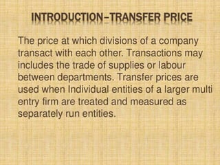 Introduction to Transfer pricing | PPTX