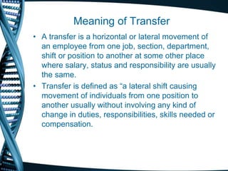 Transfer & promotion power point | PPT
