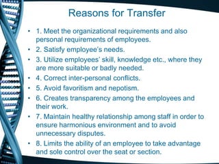 Transfer & promotion power point | PPT