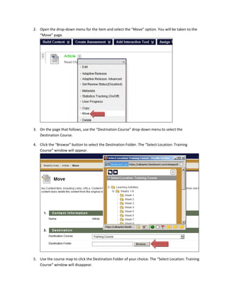 Transferring content from blackboard 6 to blackboard 9 cbu online PDF