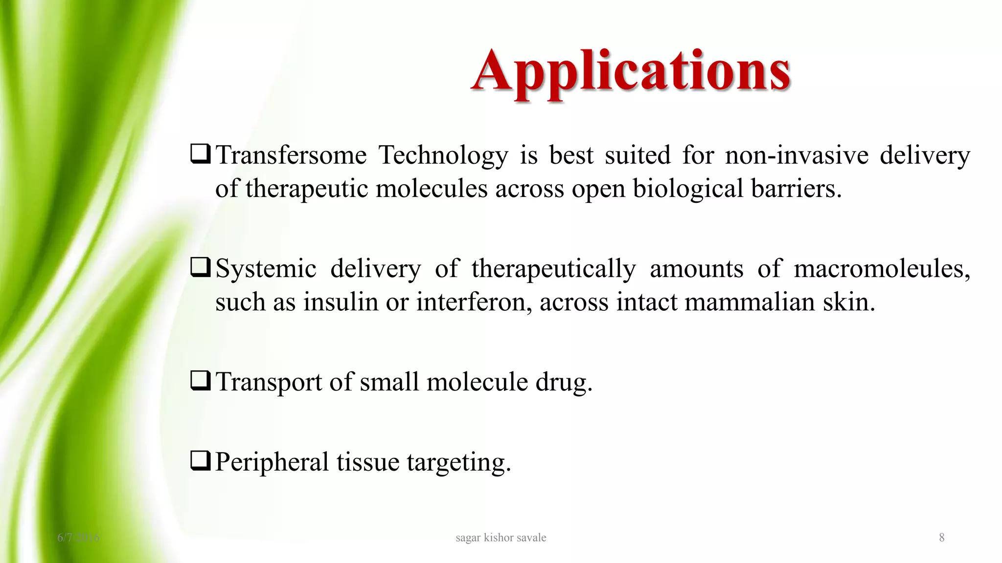 Transfersome | PPTX | Chemistry | Science