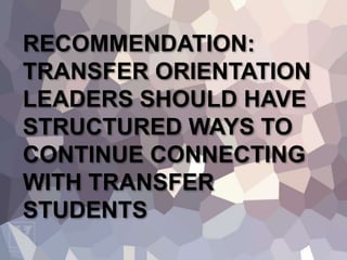 Transfer Student Involvement | PPT