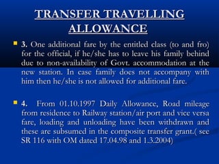 Transfer travelling allowance | PPT