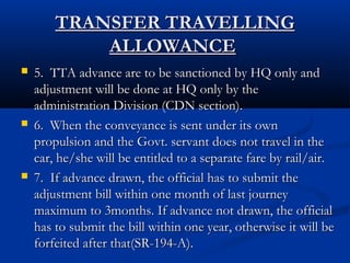 Transfer travelling allowance | PPT