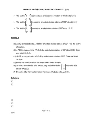 Transf handout | DOCX | 3-D Graphics | Computer Software and Applications