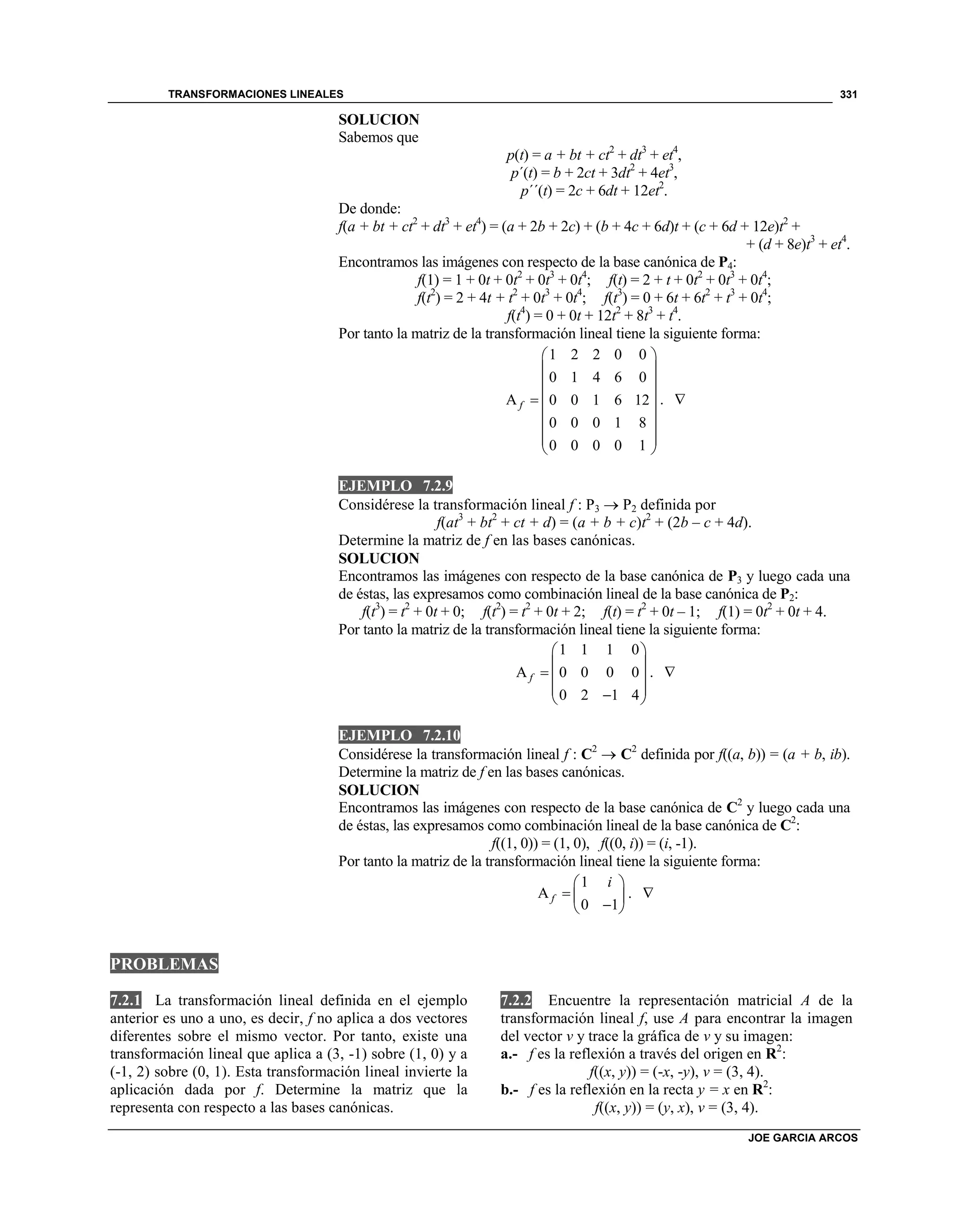 Transformaciones lineales | PDF