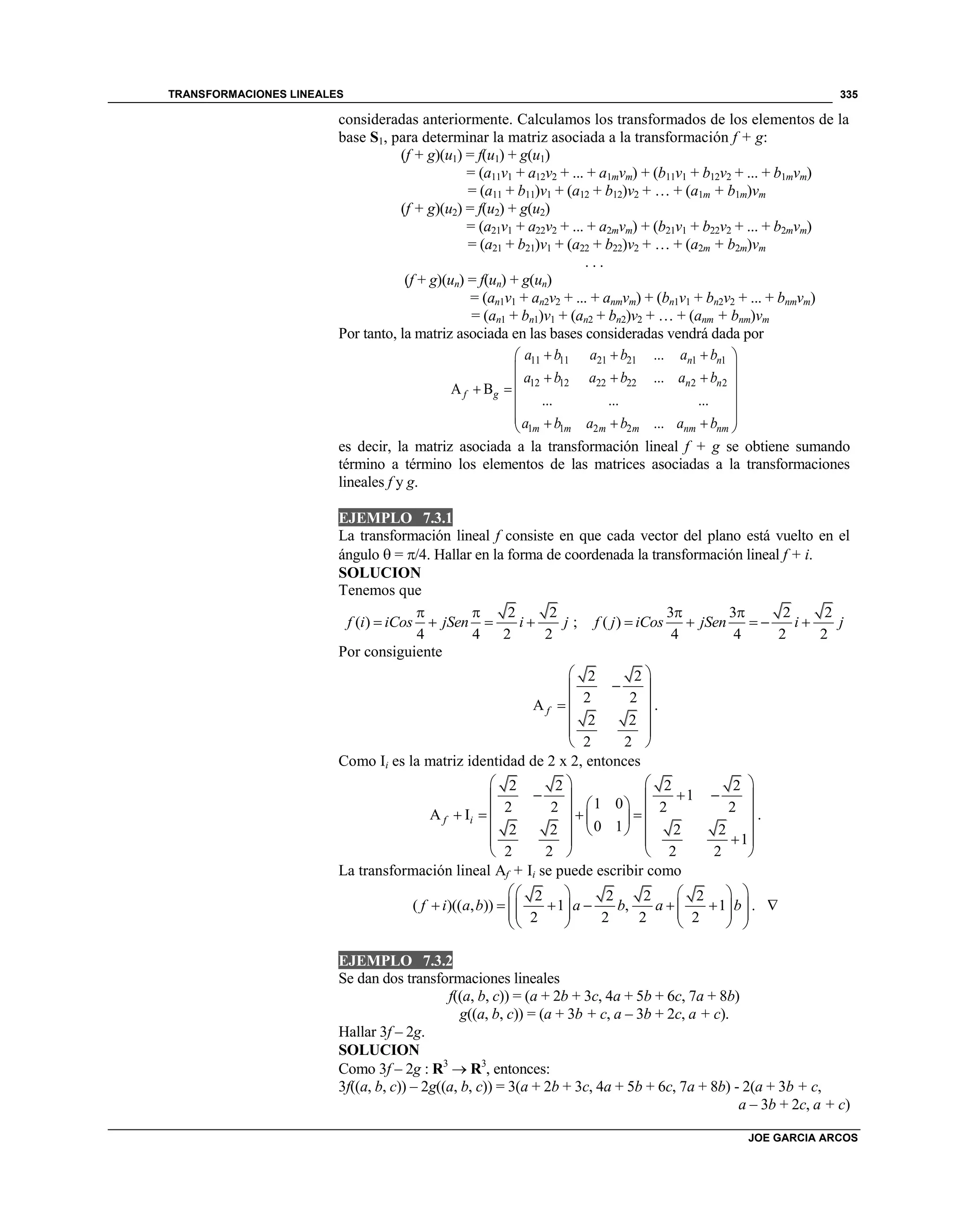 Transformaciones lineales | PDF