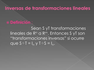Transformaciones Lineales Pptx