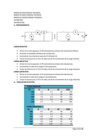 Transformador monofasico lab#3 | DOCX