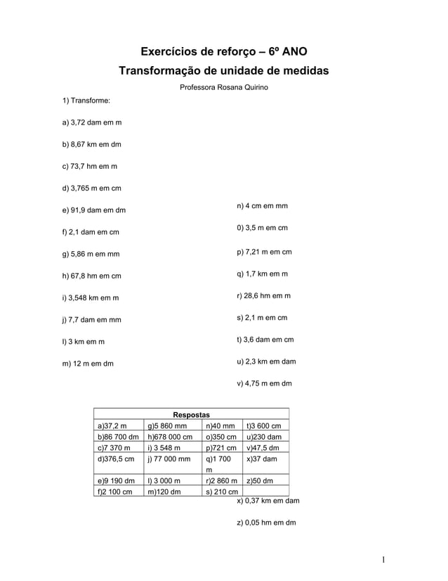 Transforma o De Unidades De Medidas PDF