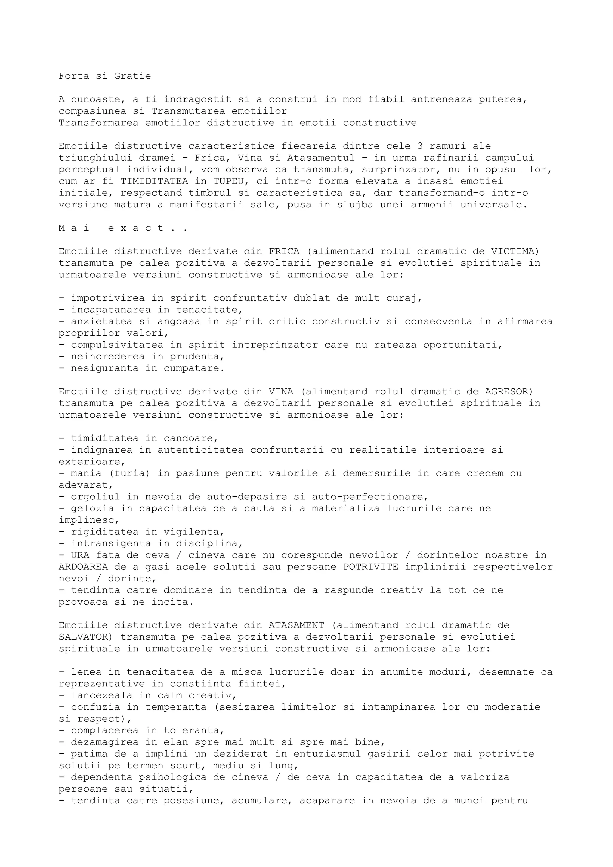 Transformarea emotiilor distructive in forte constructive | TXT