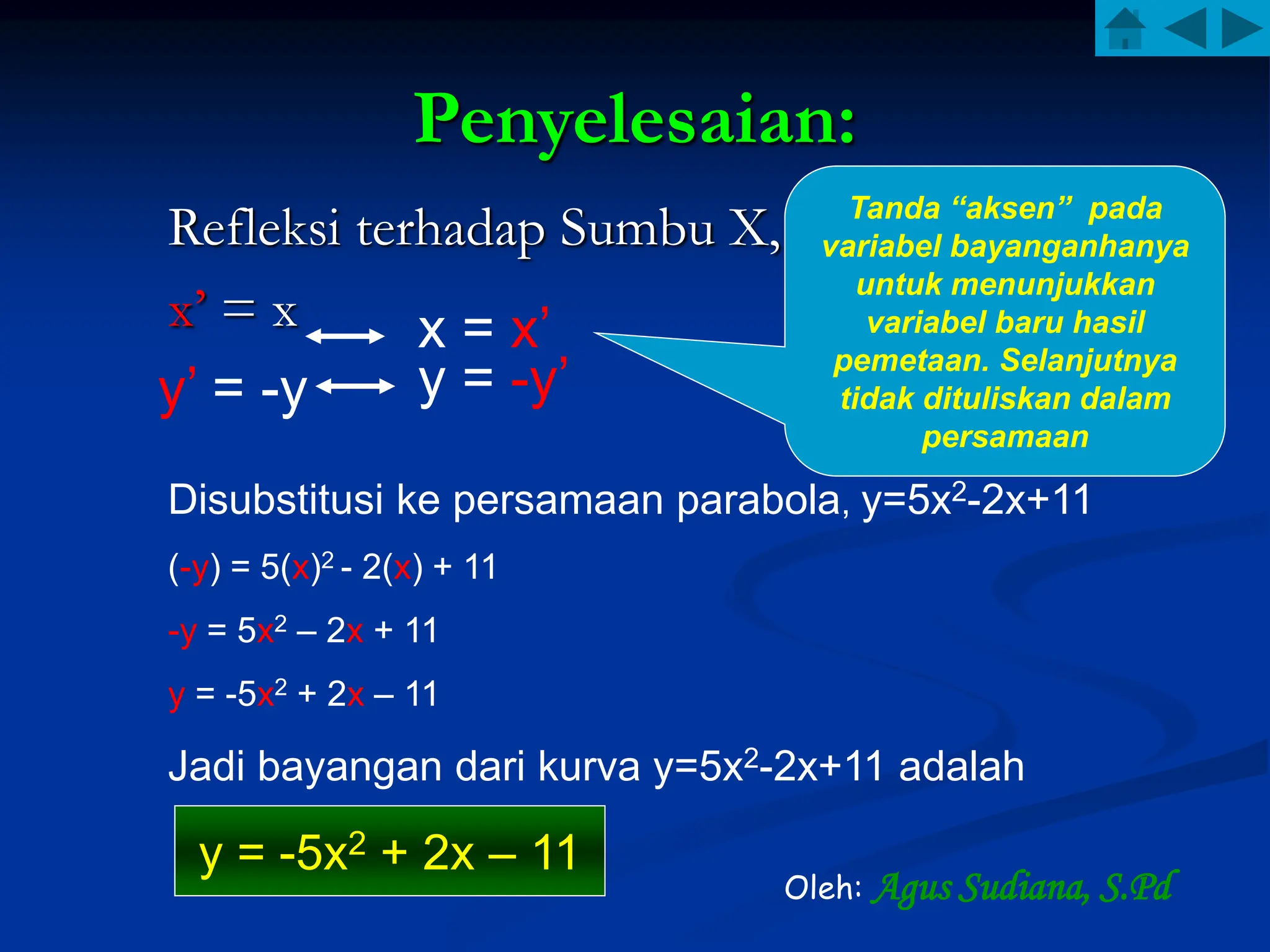 Matematika transformasi geometri kelas XI .ppt