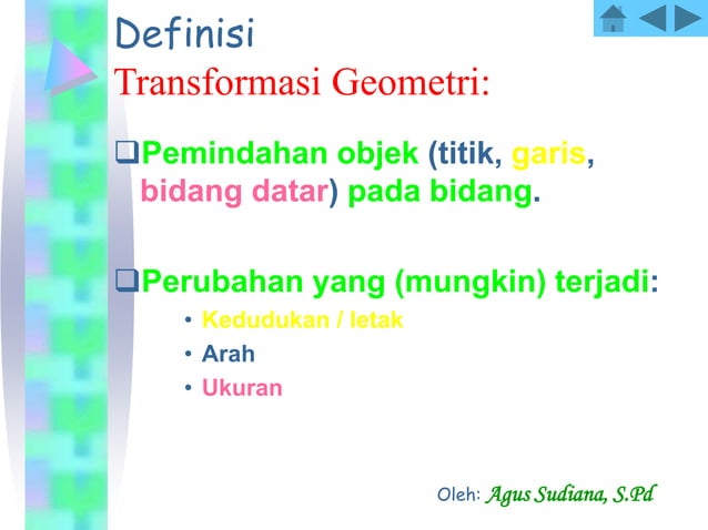 Matematika transformasi geometri kelas XI .ppt