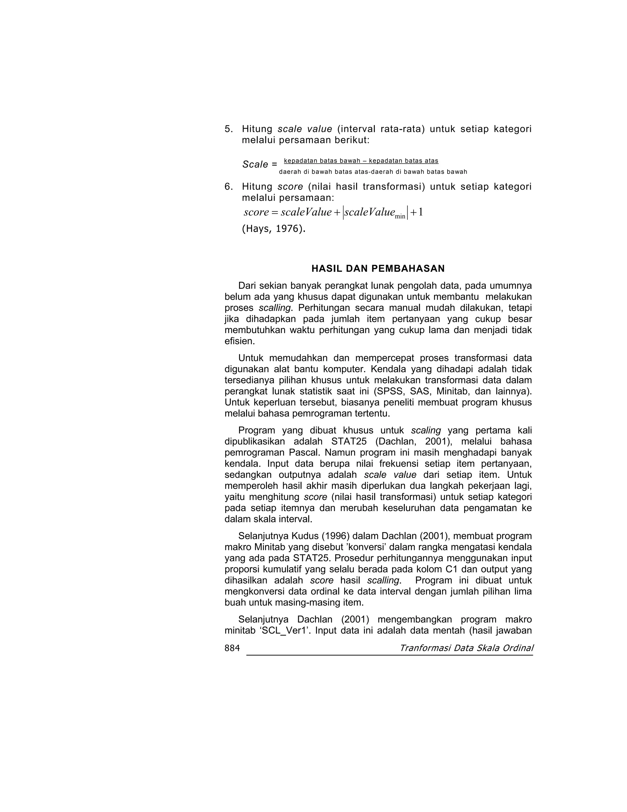 Transformasi data ordinal ke interval | PDF