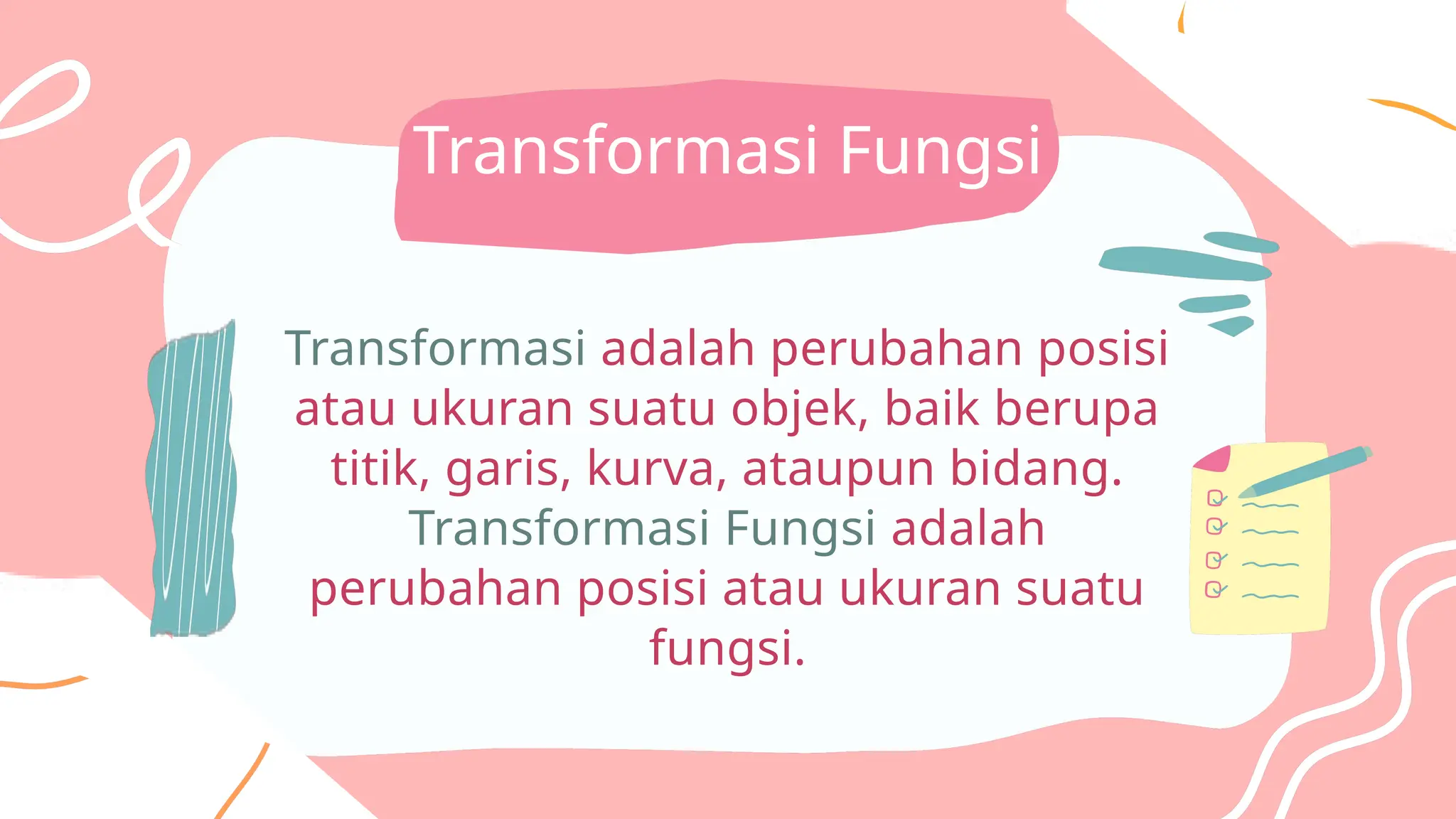 Transformasi Fungsi kelas 12 kurikulum merdeka | PPTX