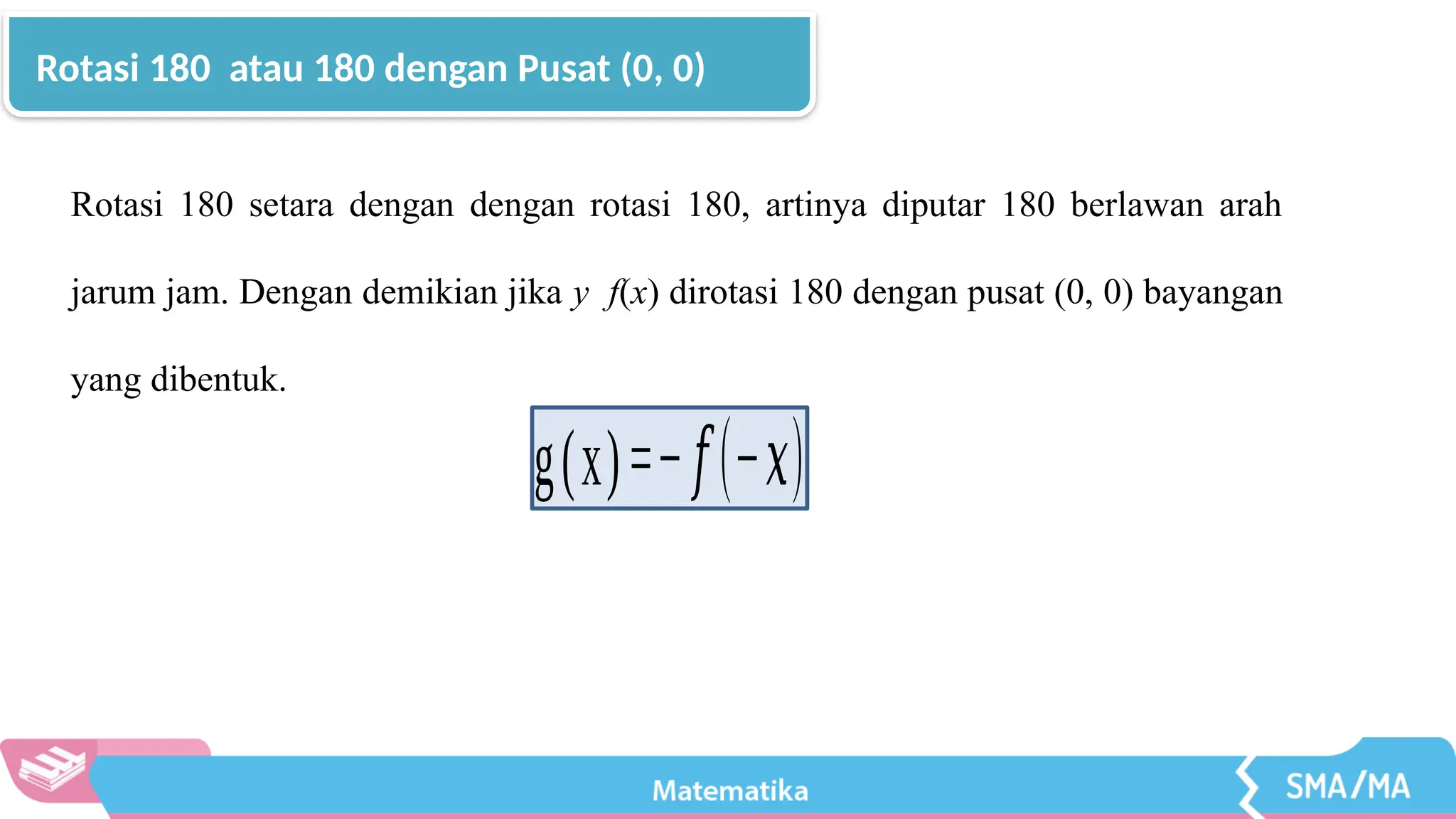Transformasi fungsi merupakan salah satu materi pelajaran matematika | PPTX