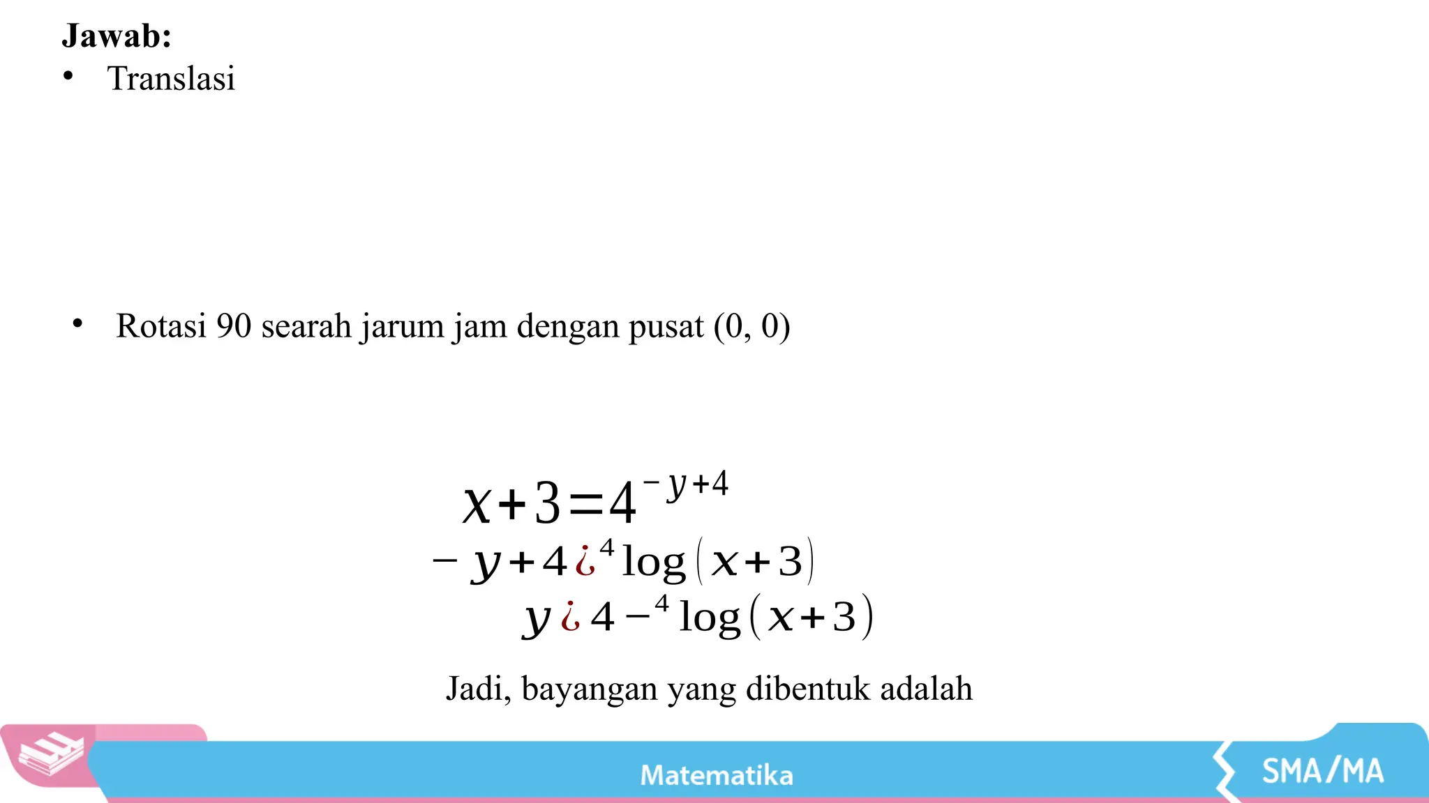 Transformasi fungsi merupakan salah satu materi pelajaran matematika | PPTX