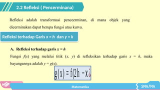 Transformasi fungsi merupakan salah satu materi pelajaran matematika | PPTX