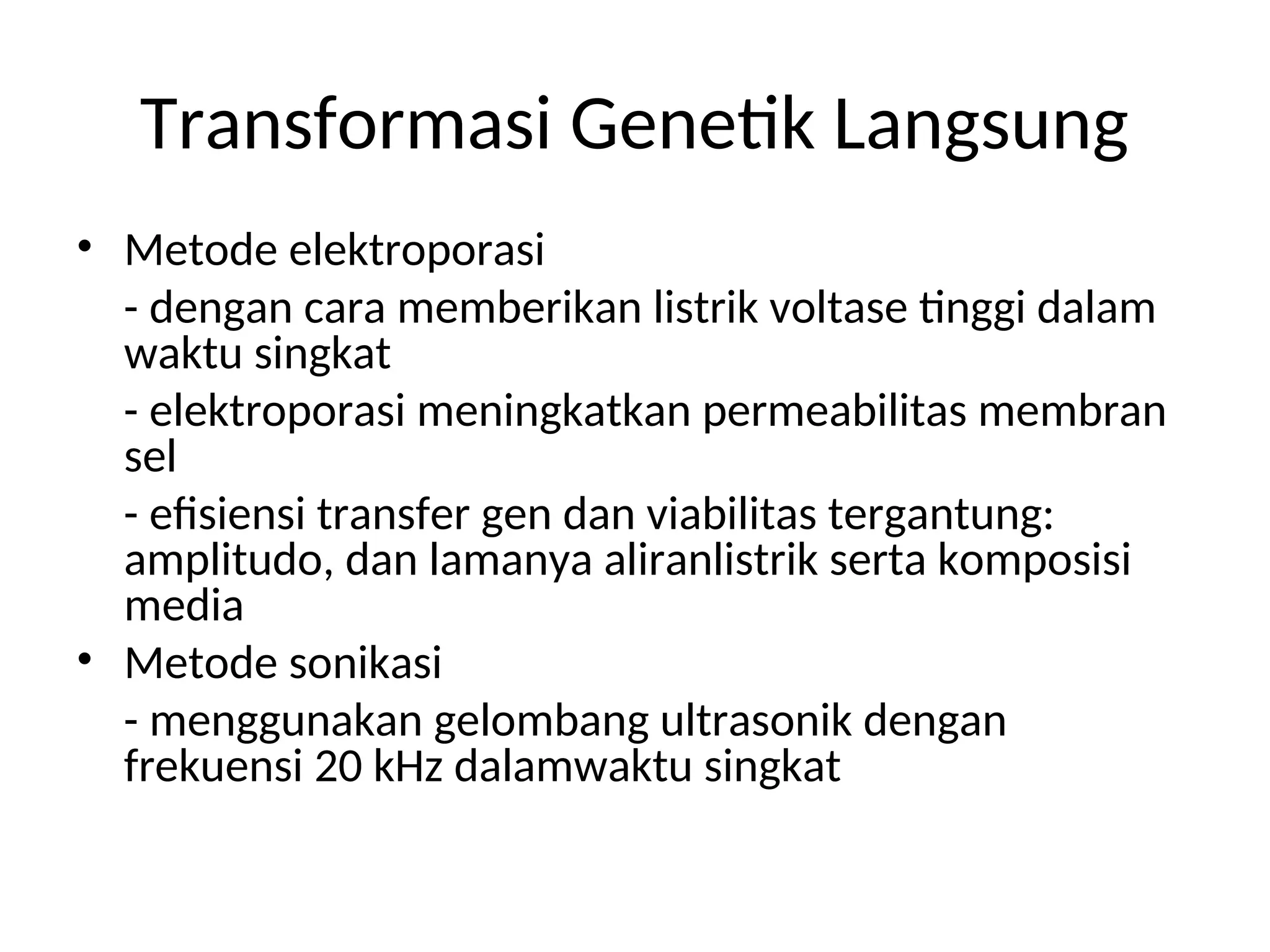 Transformasi genetik dalam bioteknologis | PPT