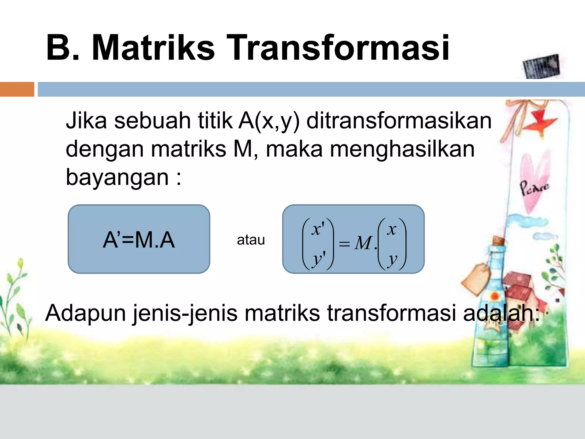 Transformasi geometri MATEMATIKA KELAS 12 SMA lengkap dengan contoh ...