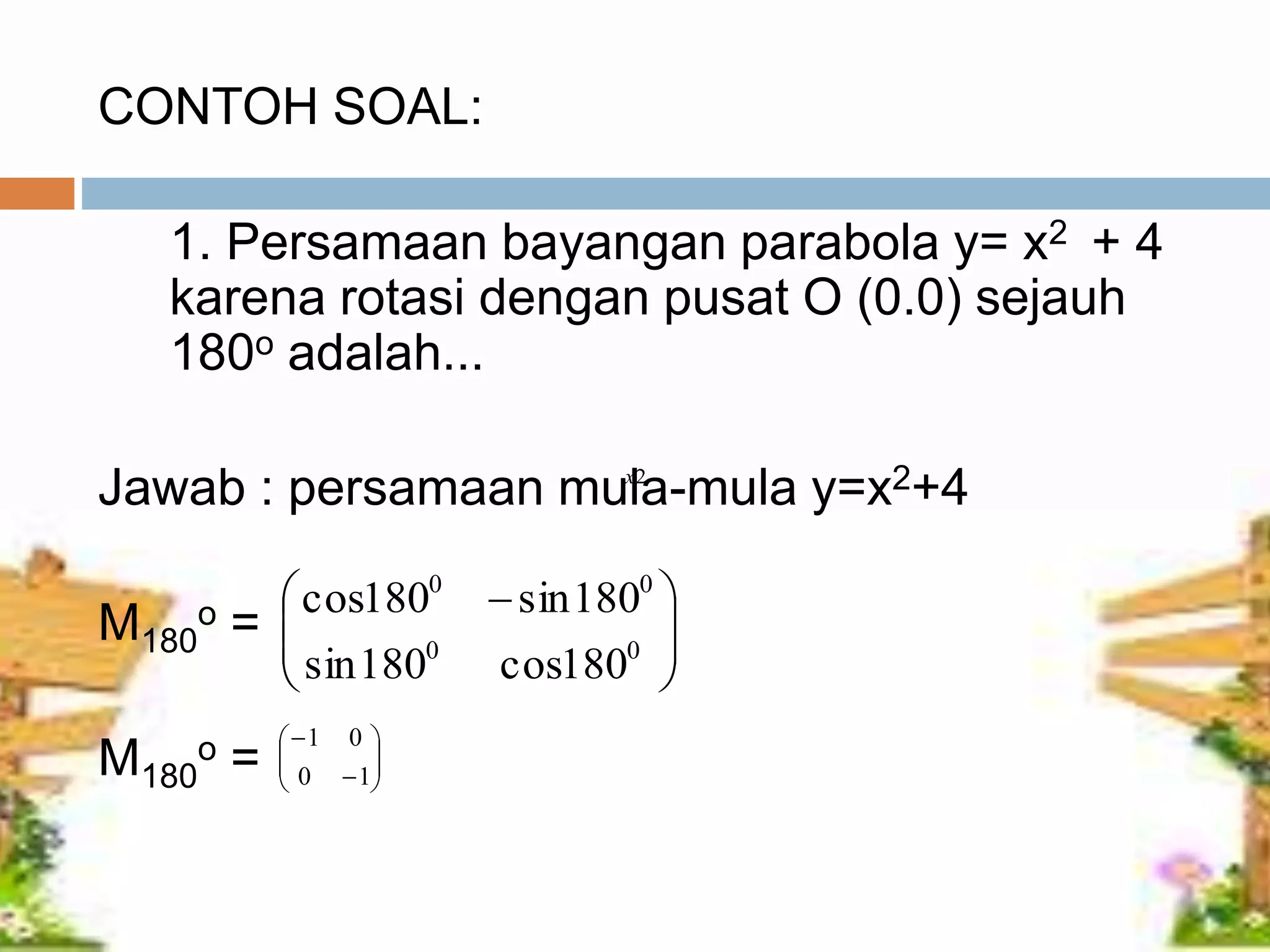 Transformasi geometri MATEMATIKA KELAS 12 SMA lengkap dengan contoh ...
