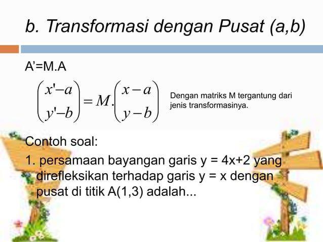 Transformasi geometri MATEMATIKA KELAS 12 SMA lengkap dengan contoh soal dan pembahasannya | PPTX