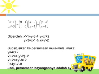 Transformasi geometri MATEMATIKA KELAS 12 SMA lengkap dengan contoh ...