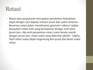 Transformasi Geometri SMA Global Prestasi (Aisyah - XI SOC 1) | PPT