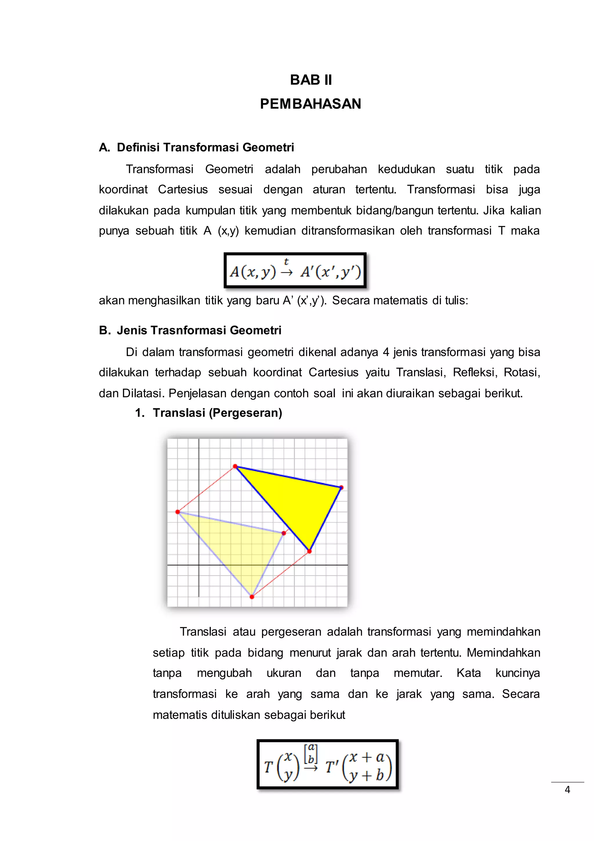 Makalah Transformasi Geometri | DOCX