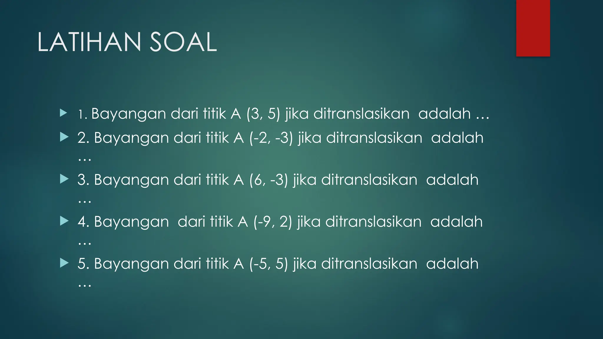 transformasi geometri kelas 9 semster 1 translasi rotasi refleksi ...