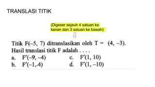 Tranformasi geometri (materi translasi) kelas 9 | PPTX