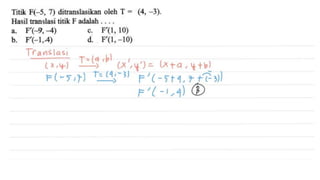 Tranformasi geometri (materi translasi) kelas 9 | PPTX