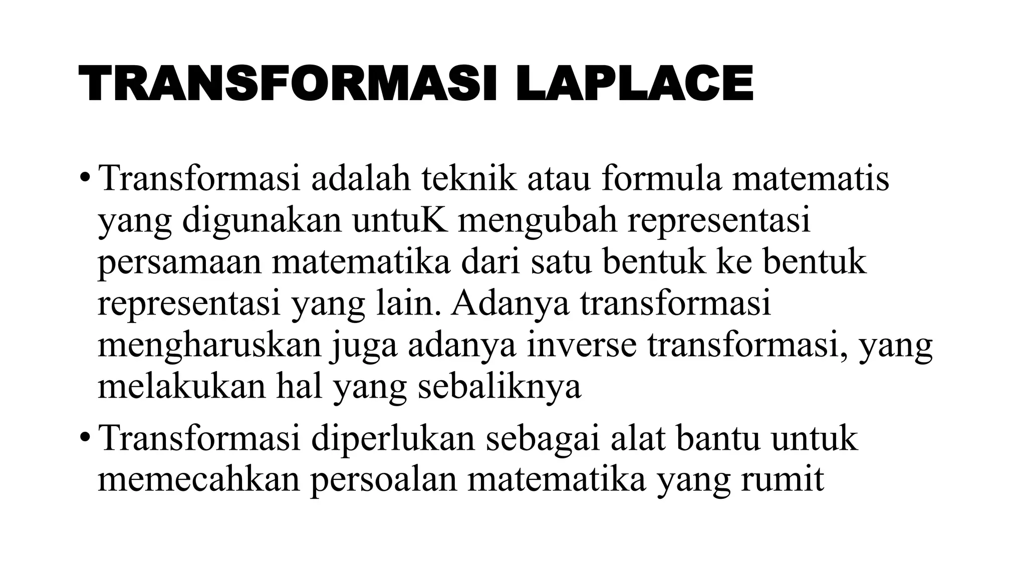 Transformasi Laplace 2021 Pdf