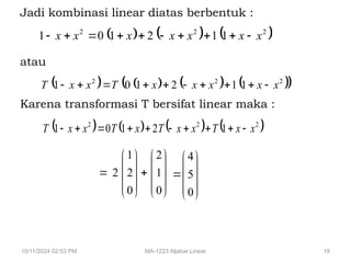 Definisi Transformasi Linear Matriks Transformasi Kernel dan Jangkauan ...