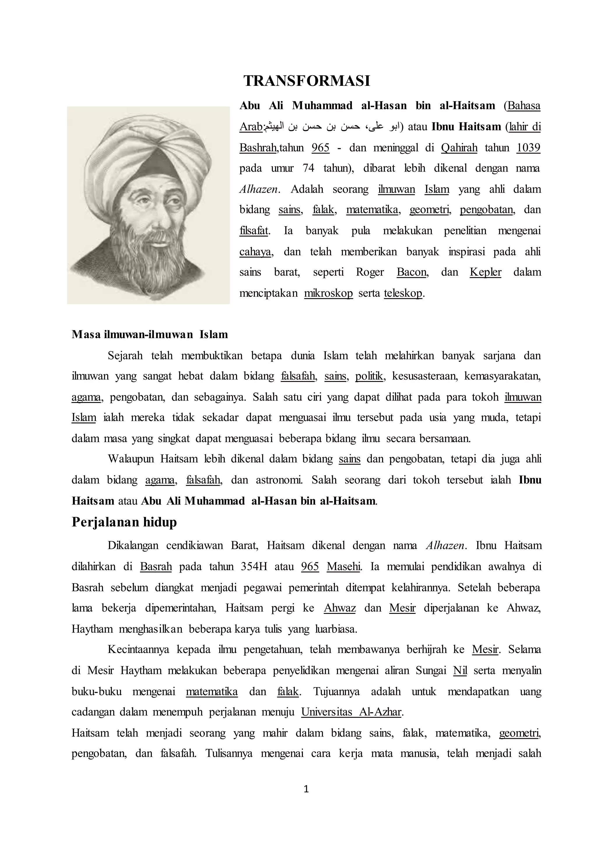Transformasi (Pencerminan) | DOCX