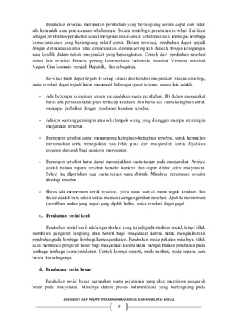 Transformasi Sosial dan Mobilitas Sosial | DOCX
