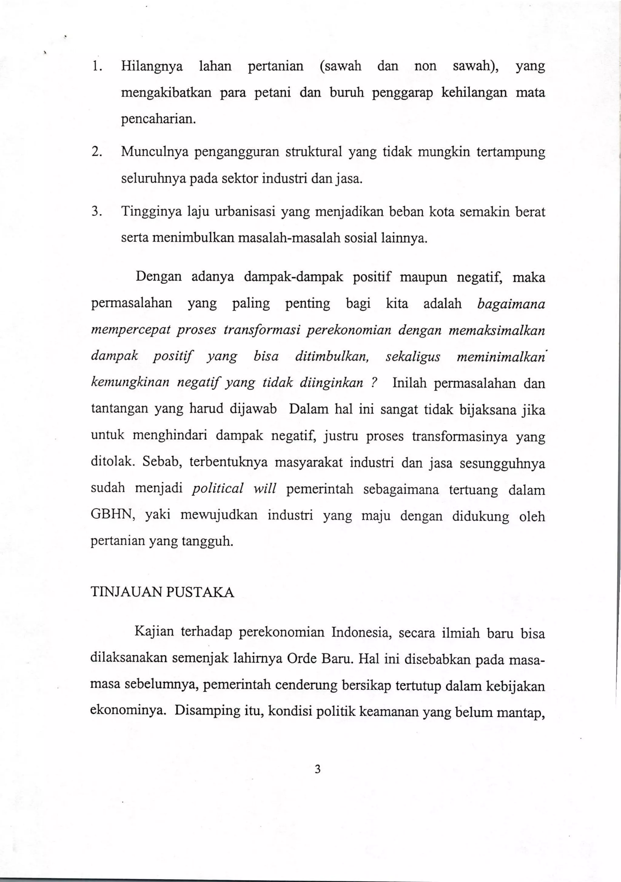 Transformasi Struktural Perekonomian Indonesia pada Tahun 2020 ...