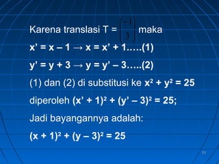 Transformasi(translasi rotasi-dilatasi) | PPT