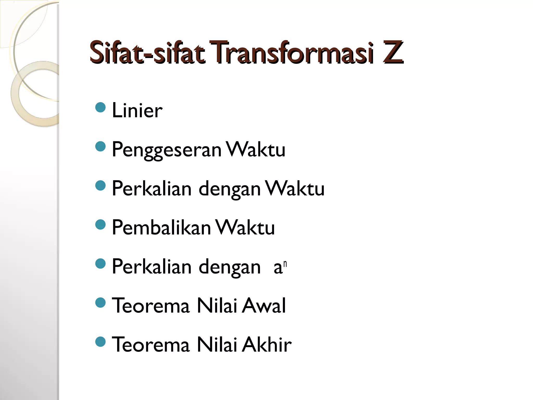 Transformasi z | PPT