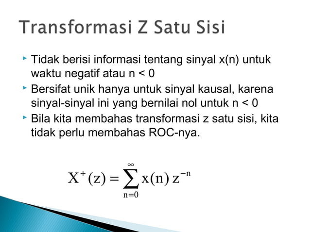 Transformasi z | PPT