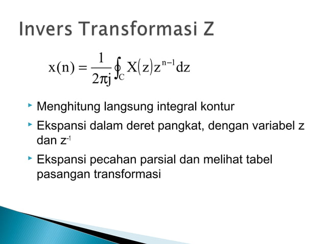 Transformasi z | PPT