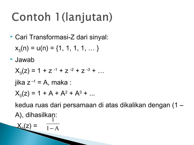 Transformasi z | PPT