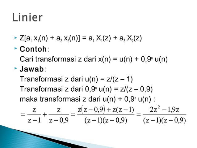 Transformasi z | PPT