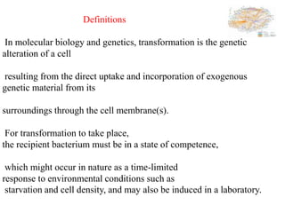 Transformation.pptx | Biological Sciences | Science